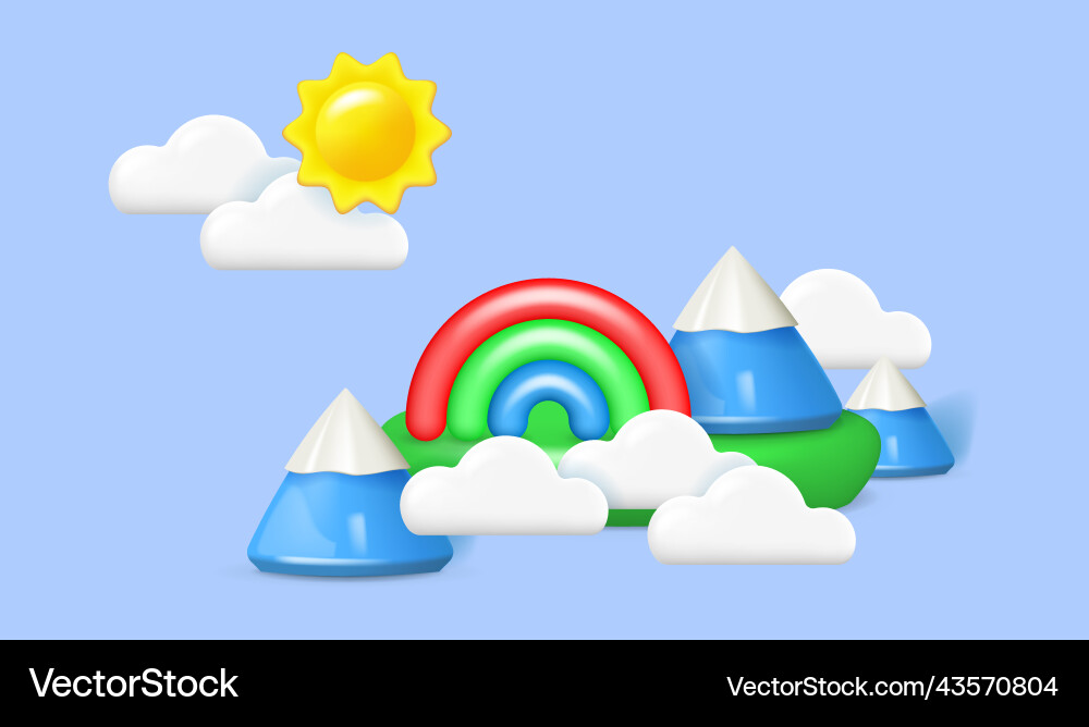 Cartoon mountains scene Royalty Free Vector Image