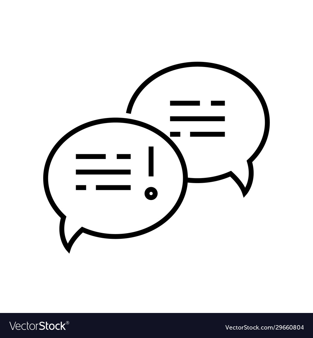 Discussion line icon concept sign outline Vector Image Discussion line icon concept sign outline Vector Image
