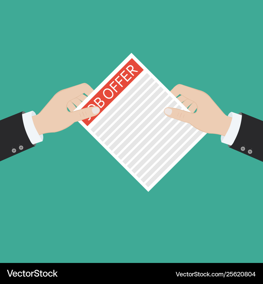 Open envelope with job offer message flat design Vector Image