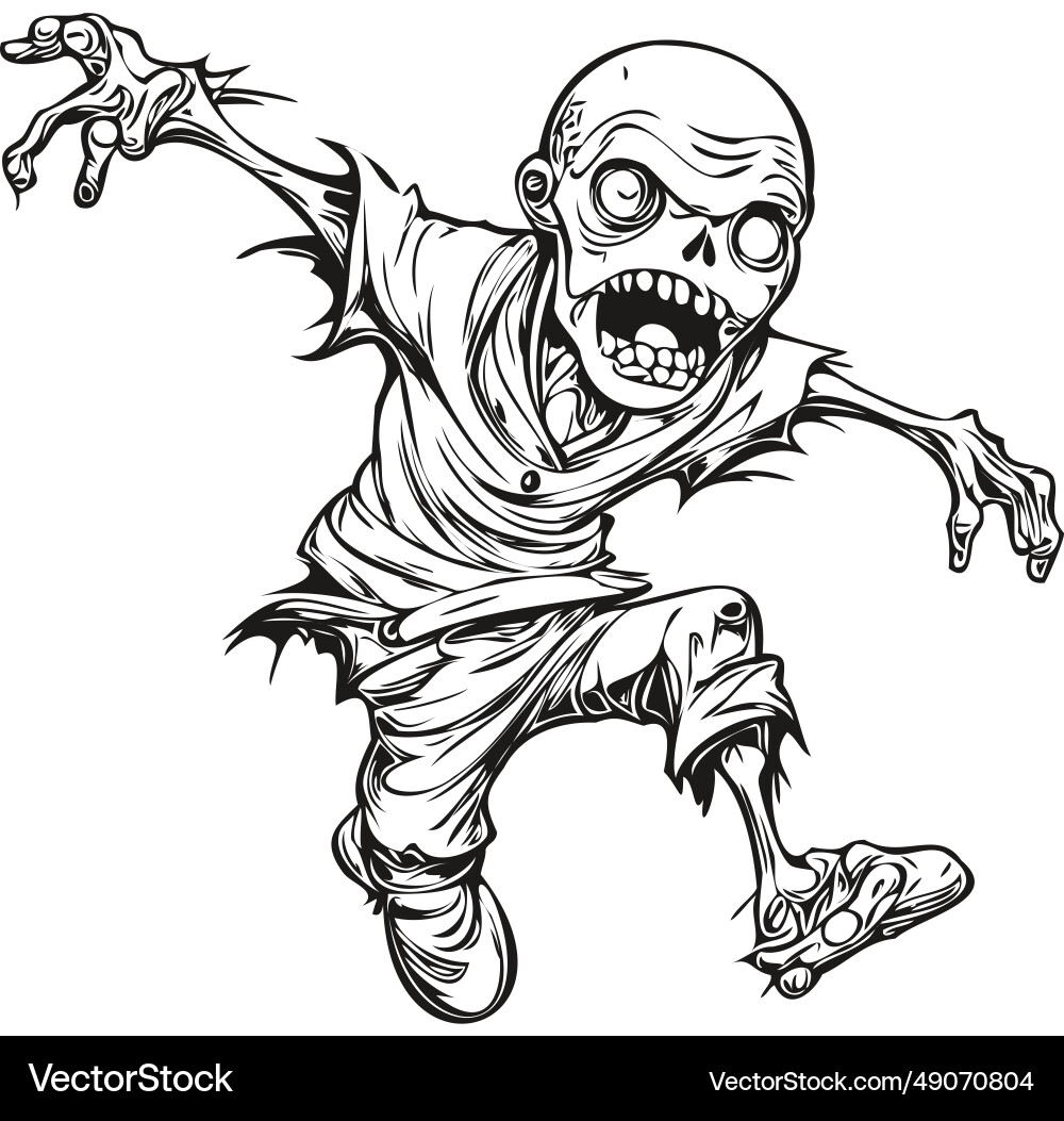 Zombie activity for halloween scene Royalty Free Vector