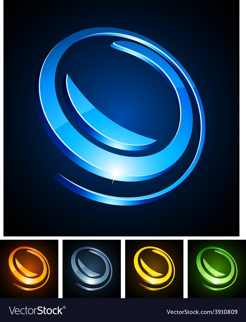 3d round emblems Royalty Free Vector Image - VectorStock