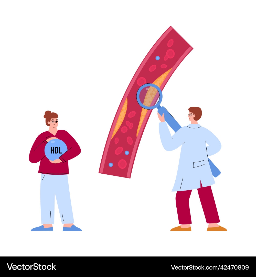 Doctor looking at cholesterol in artery Royalty Free Vector
