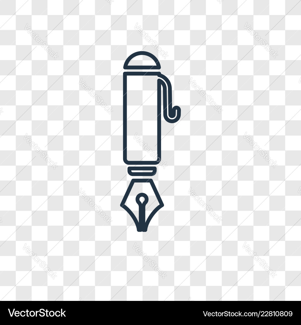 Pen concept linear icon isolated on transparent Vector Image
