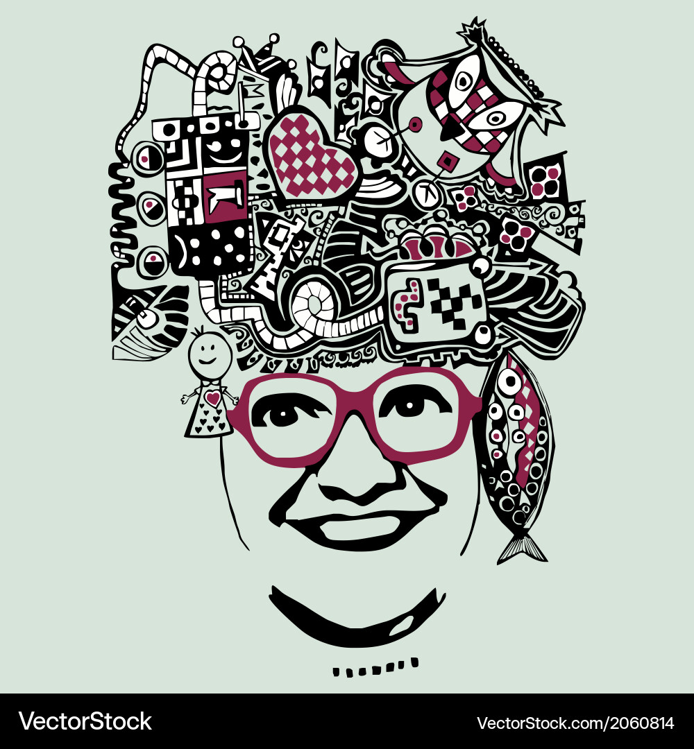 Abstract smiling woman in glasses e Royalty Free Vector