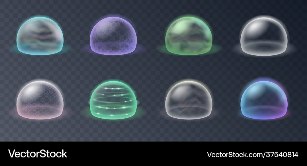 Bubble shields protection force fields realistic Vector Image