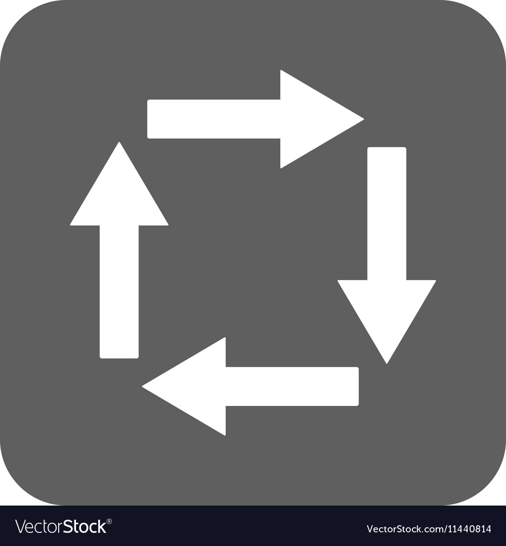 Circulation arrows flat squared icon Royalty Free Vector