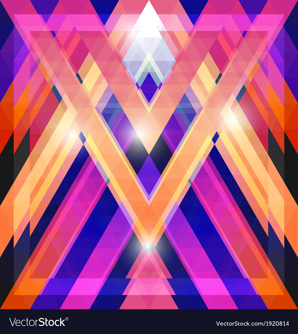 Geometric shining pattern with triangles Vector Image
