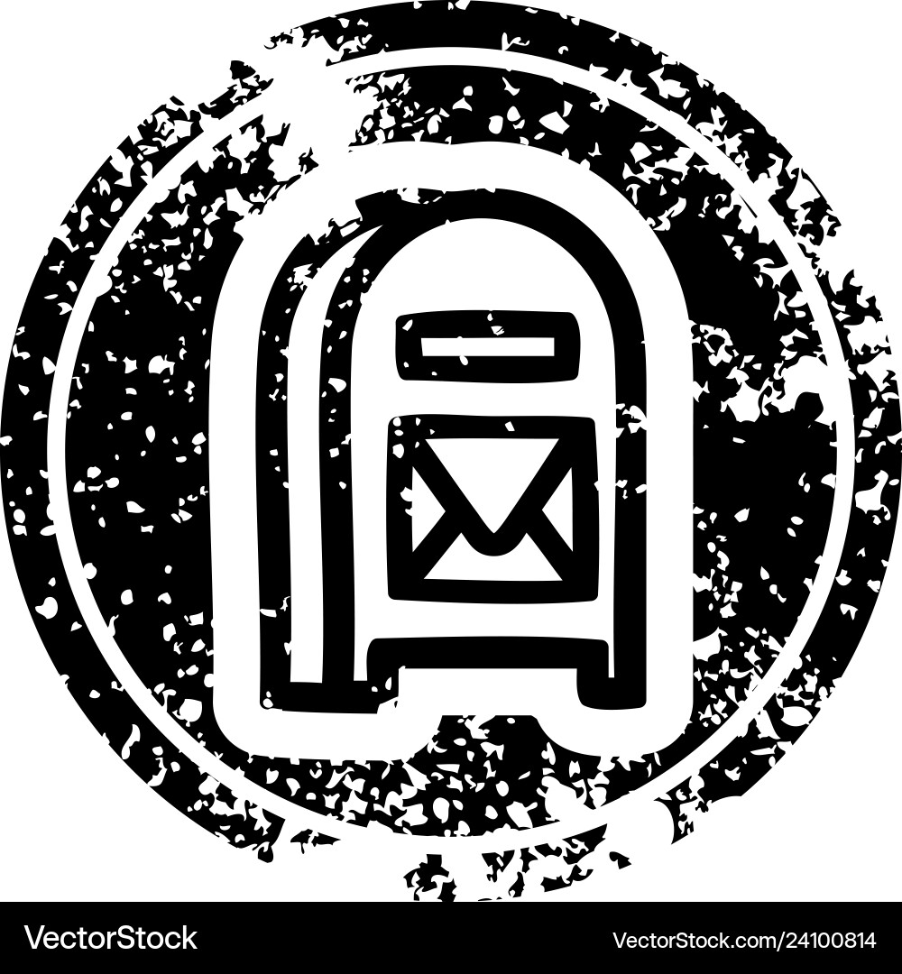 Mail box distressed icon Royalty Free Vector Image