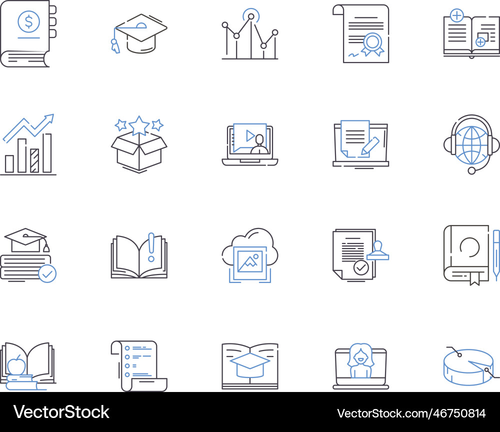 Science and education outline icons collection Vector Image