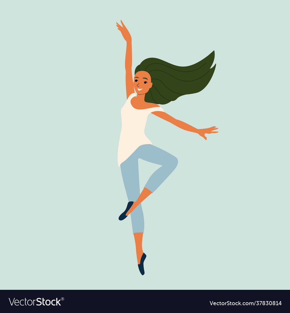 Young girl dancing modern dance dancer Royalty Free Vector Young girl dancing modern dance dancer Royalty Free Vector