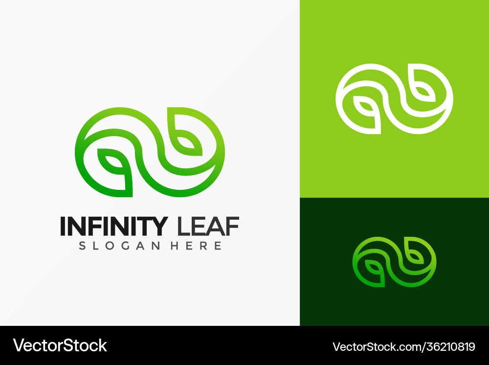 Infinity leaf logo design creative idea logos Vector Image