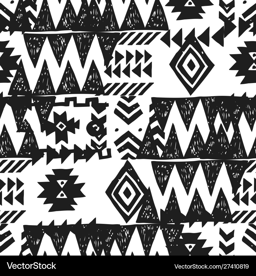 Seamless ethnic pattern tribal abstract Royalty Free Vector