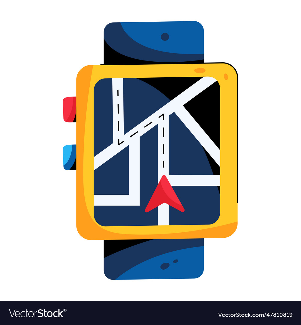 Watch map Royalty Free Vector Image - VectorStock