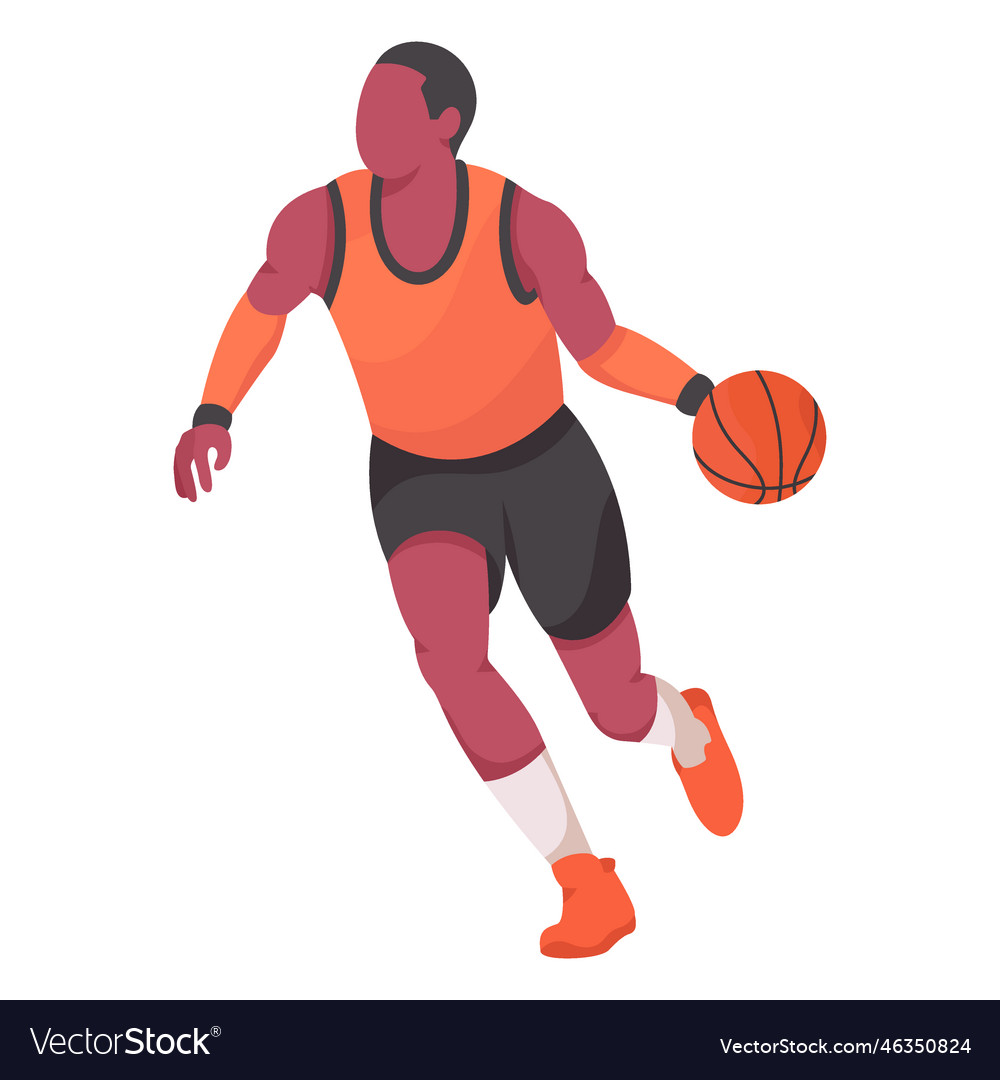 Basketball player flat Royalty Free Vector Image