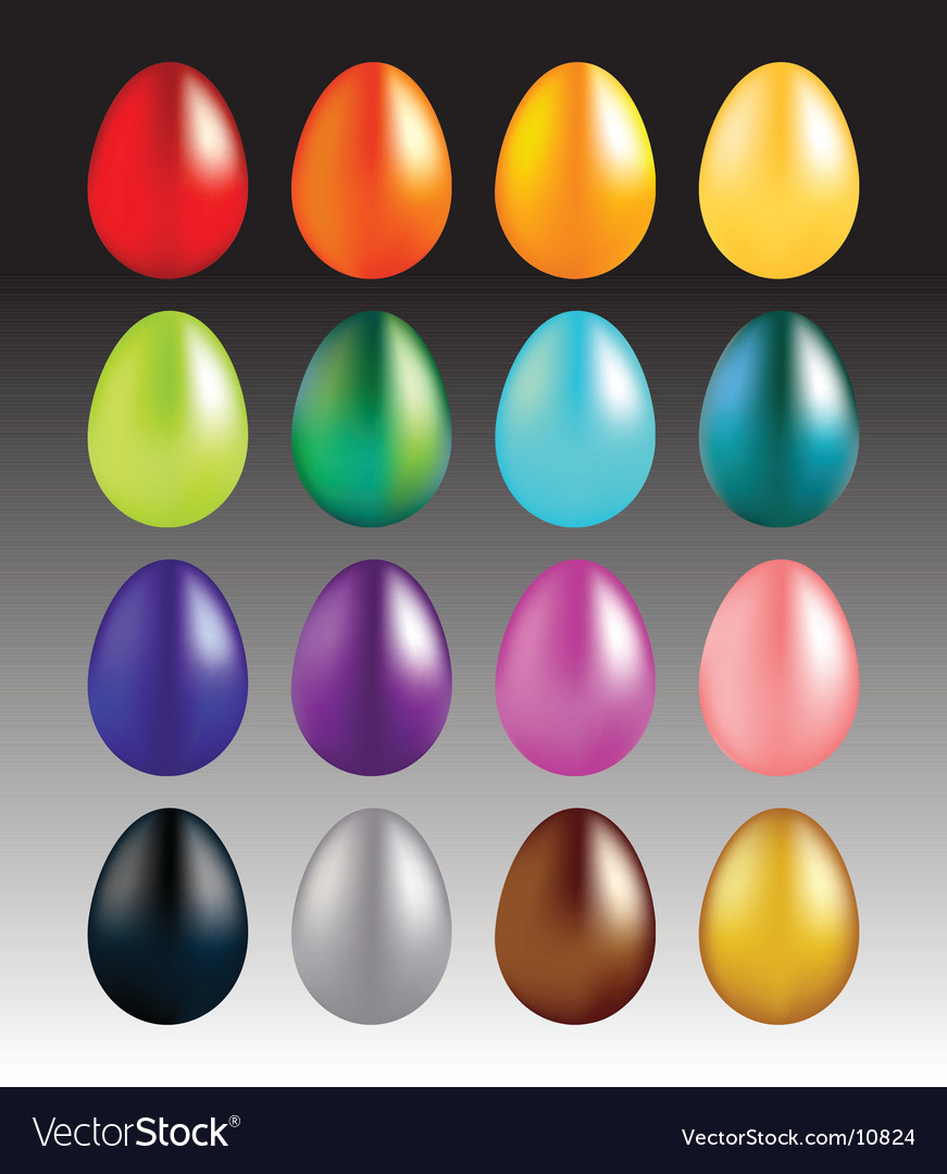 Gradient mesh easter eggs Royalty Free Vector Image