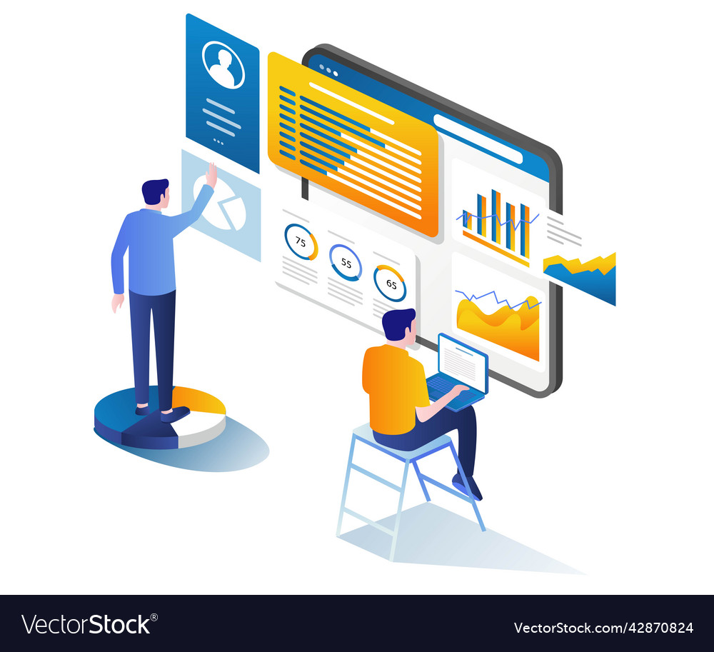 High-tech digital transformation data analysis Vector Image