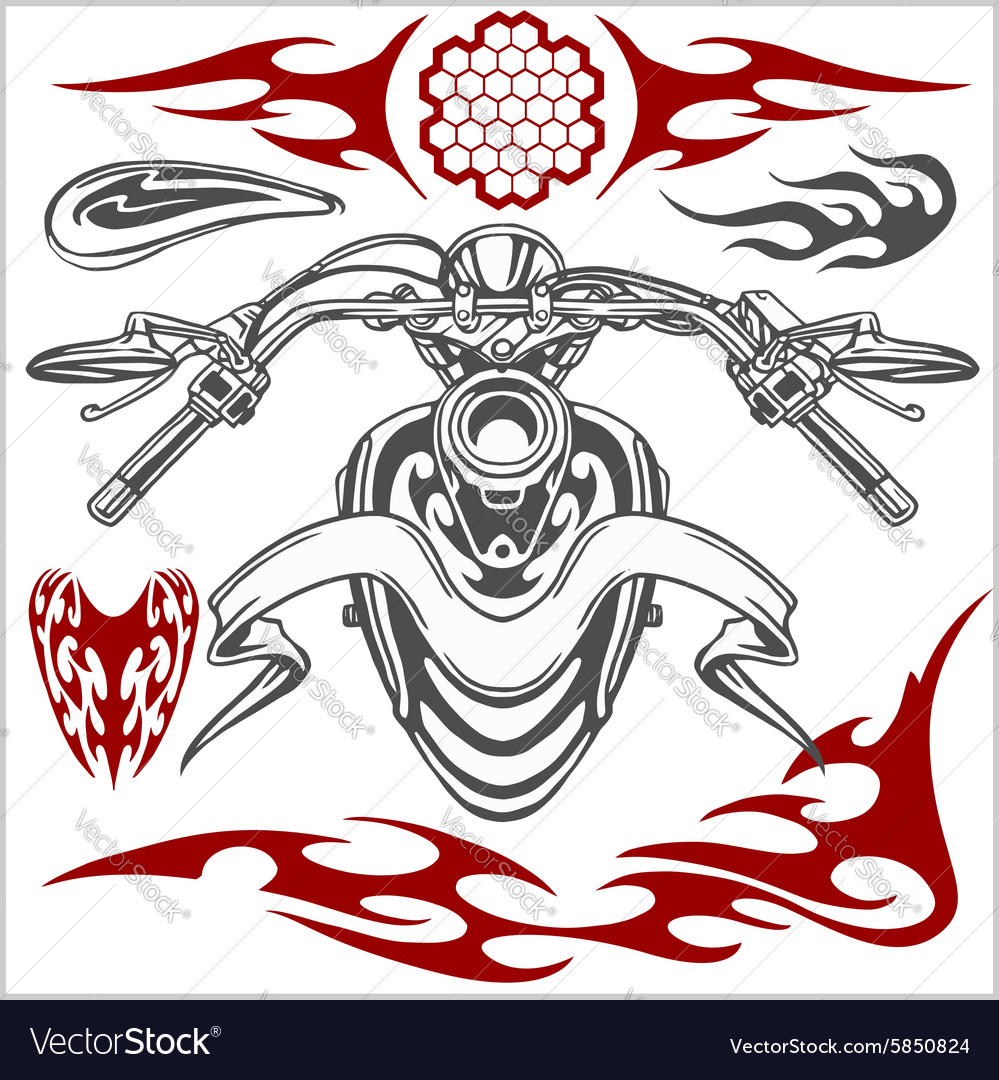 Motorcycle Elements Set Royalty Free Vector Image