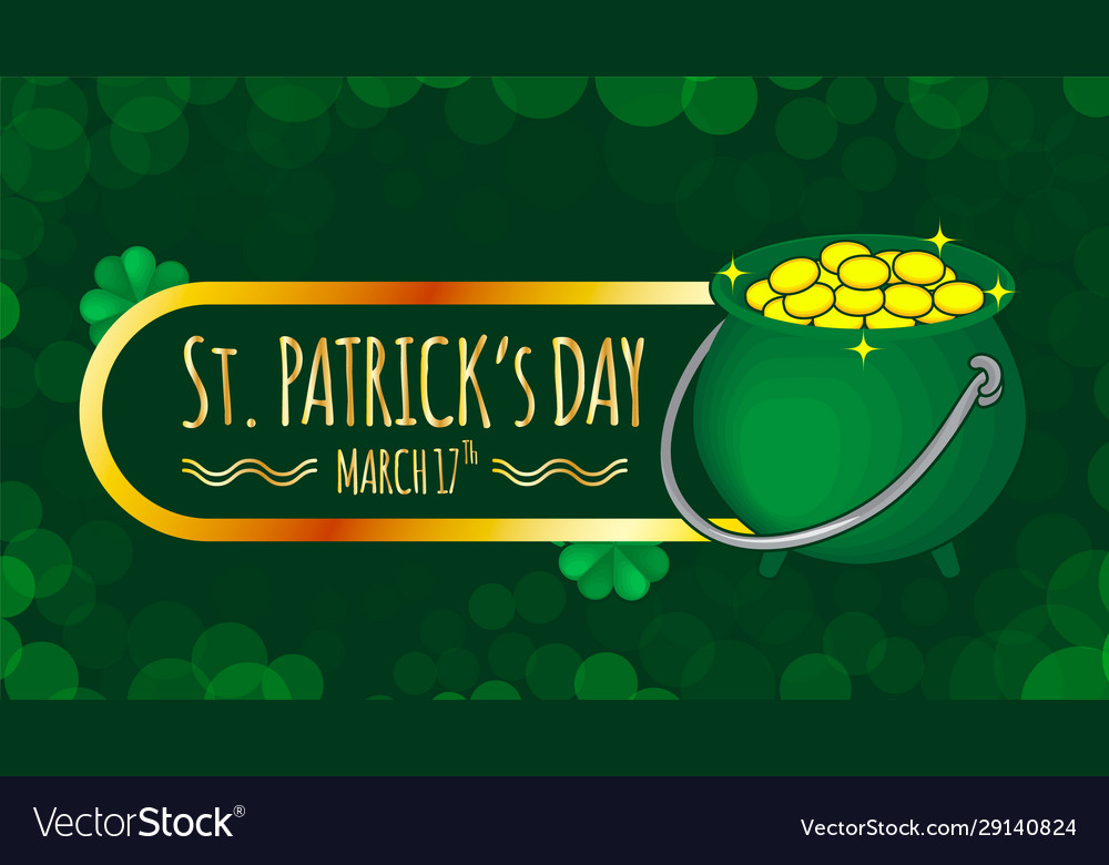 Pot with gold coins for saint patricks day Vector Image