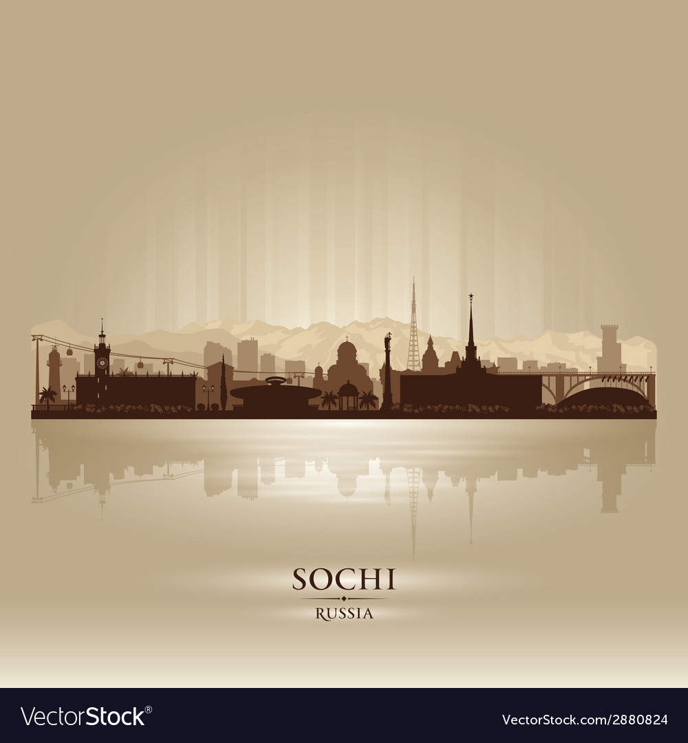 Sochi Russia Skyline City Silhouette Royalty Free Vector