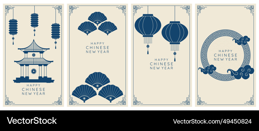 Vertical chinese new year backgrounds with dragon Vector Image