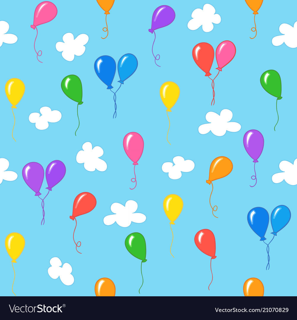 Balloons seamless pattern Royalty Free Vector Image