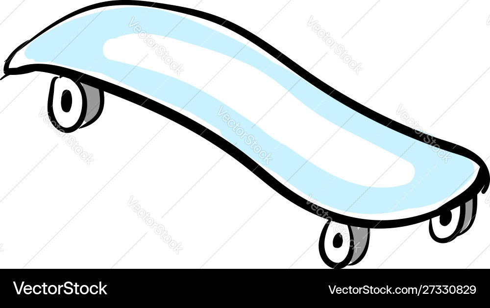 Blue skateboard on white background Royalty Free Vector
