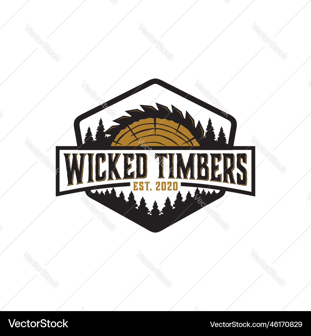 Carpentry woodworking tool wood logo template Vector Image