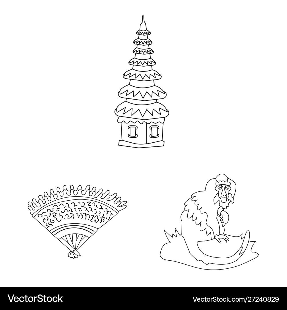Design balinese and caribbean icon set Royalty Free Vector