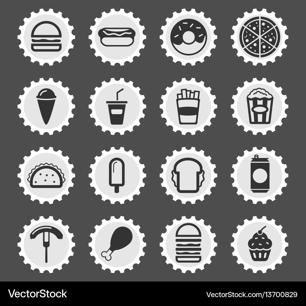 Fast food simply icons Royalty Free Vector Image