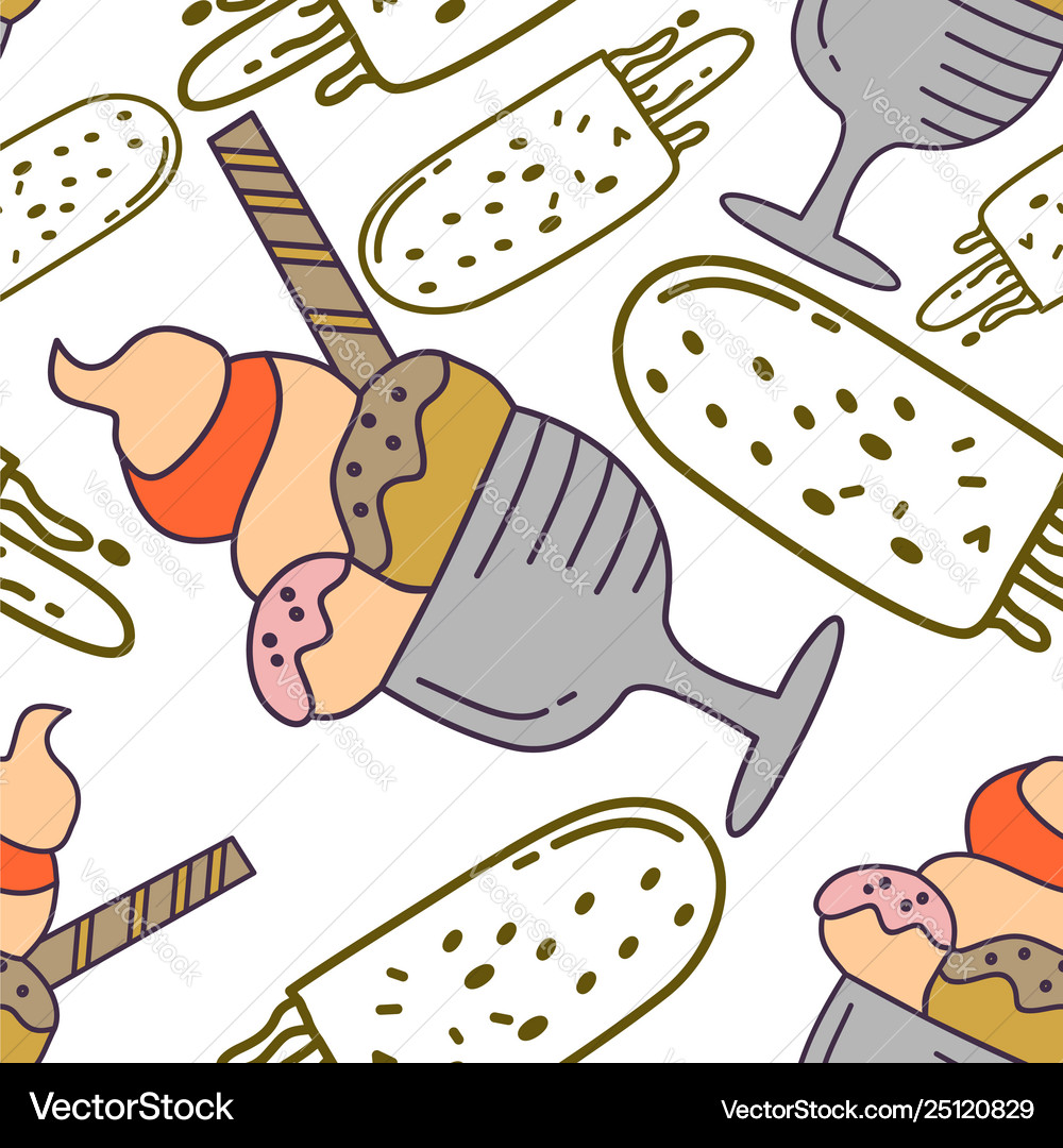 Ice cream pattern seamless template Royalty Free Vector