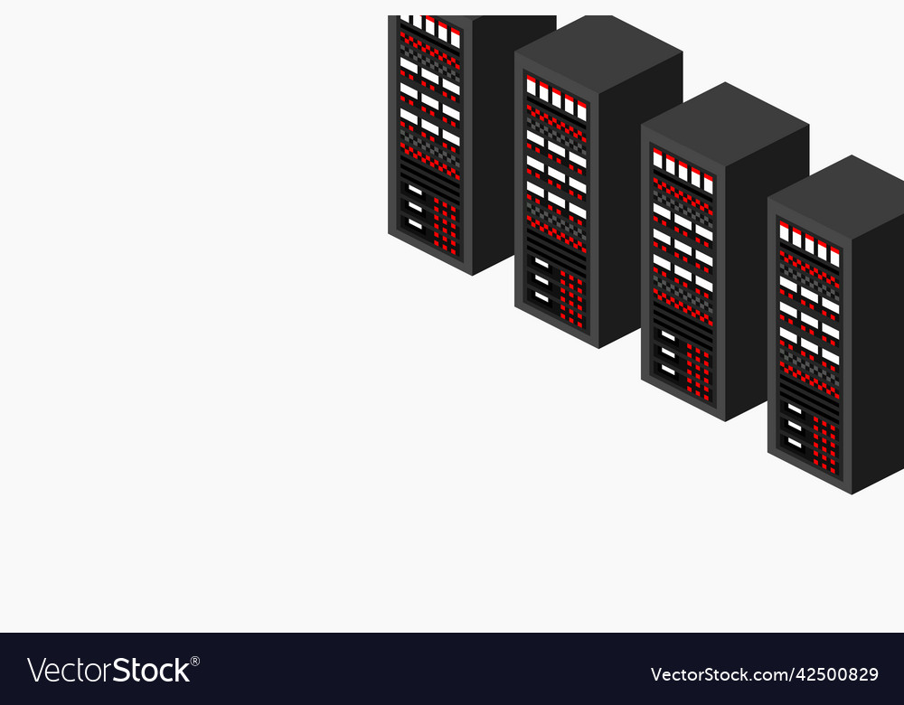 Isometric server equipment Royalty Free Vector Image Isometric server equipment Royalty Free Vector Image