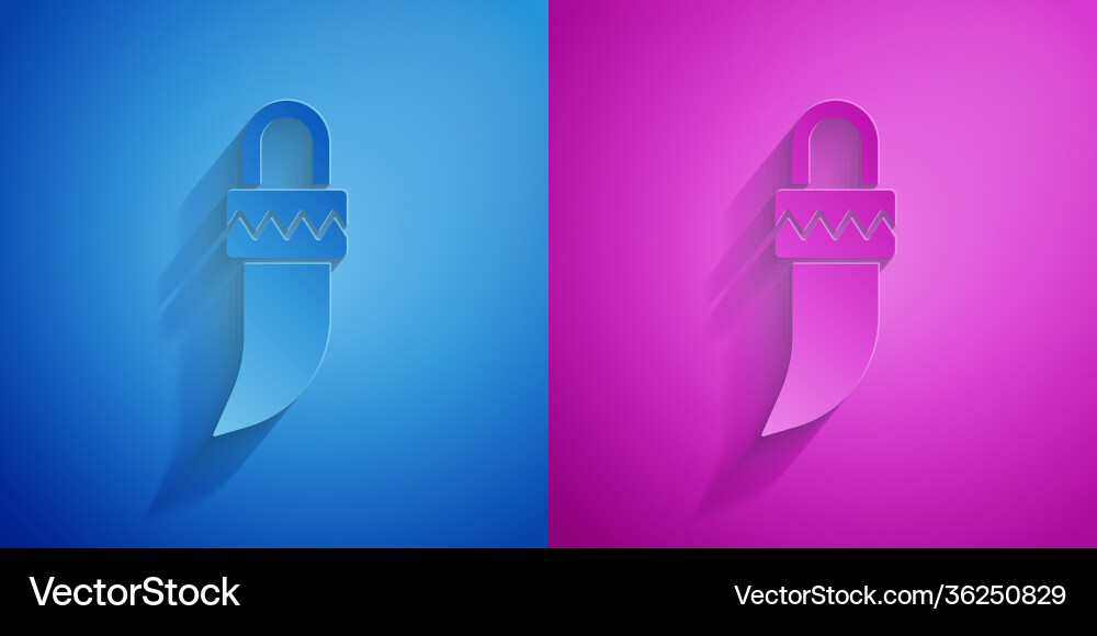 Paper cut native american indian tooth icon Vector Image