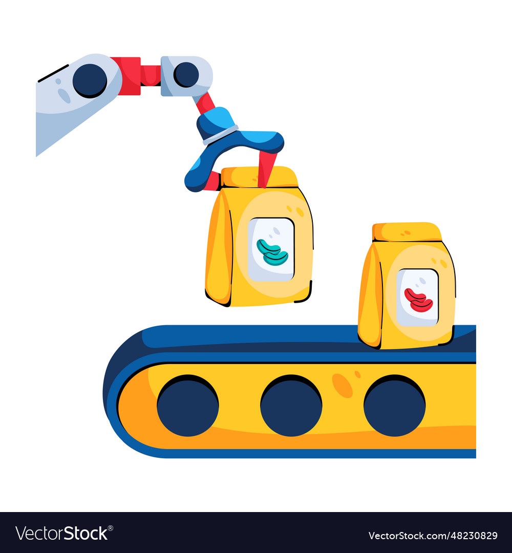 Robot packaging Royalty Free Vector Image - VectorStock