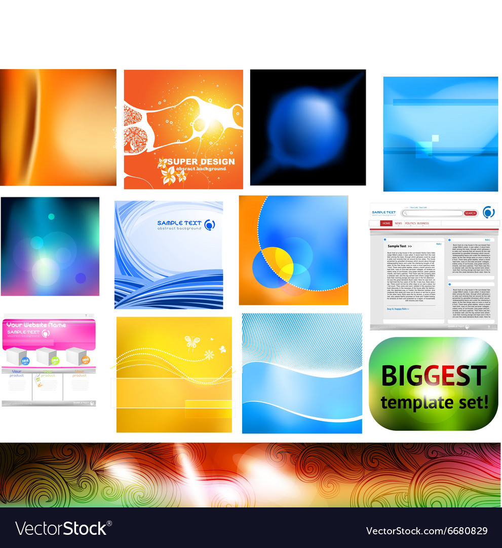 Template set Royalty Free Vector Image - VectorStock