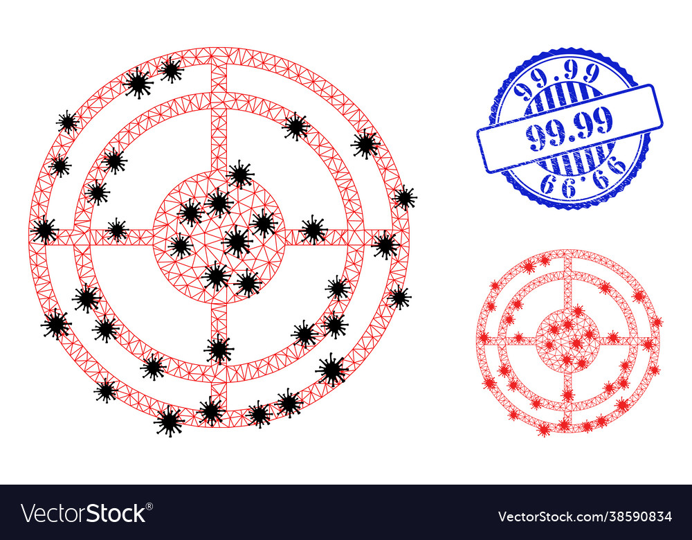 Carcass mesh bullseye pictograms with infectious Vector Image Carcass mesh bullseye pictograms with infectious Vector Image