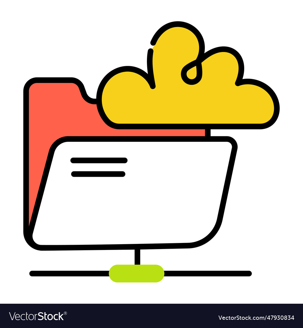 Cloud folder Royalty Free Vector Image - VectorStock