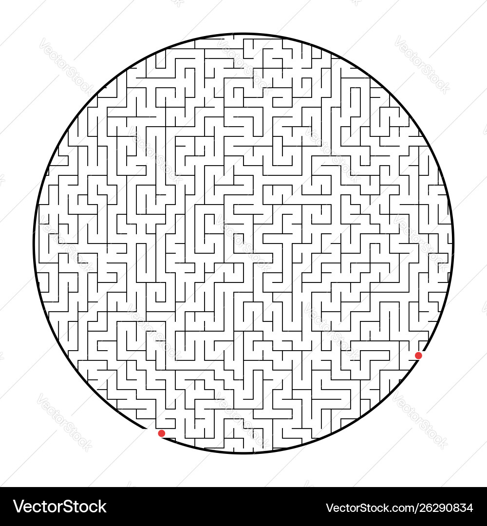 Difficult round labyrinth game for kids Royalty Free Vector