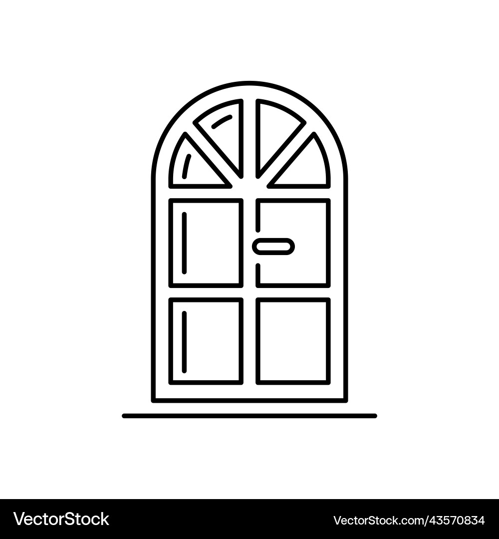 Round windows icon linear style Royalty Free Vector Image