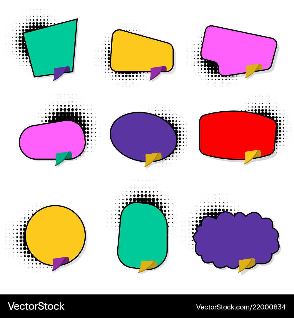 Set hand drawn blank template speech bubbles Vector Image