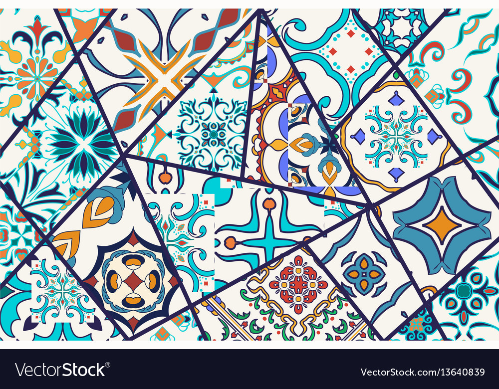 Decorative background mosaic patchwork pattern Vector Image