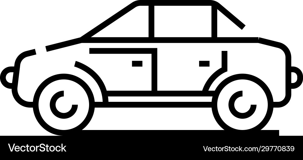 Jeep line icon concept sign outline Royalty Free Vector