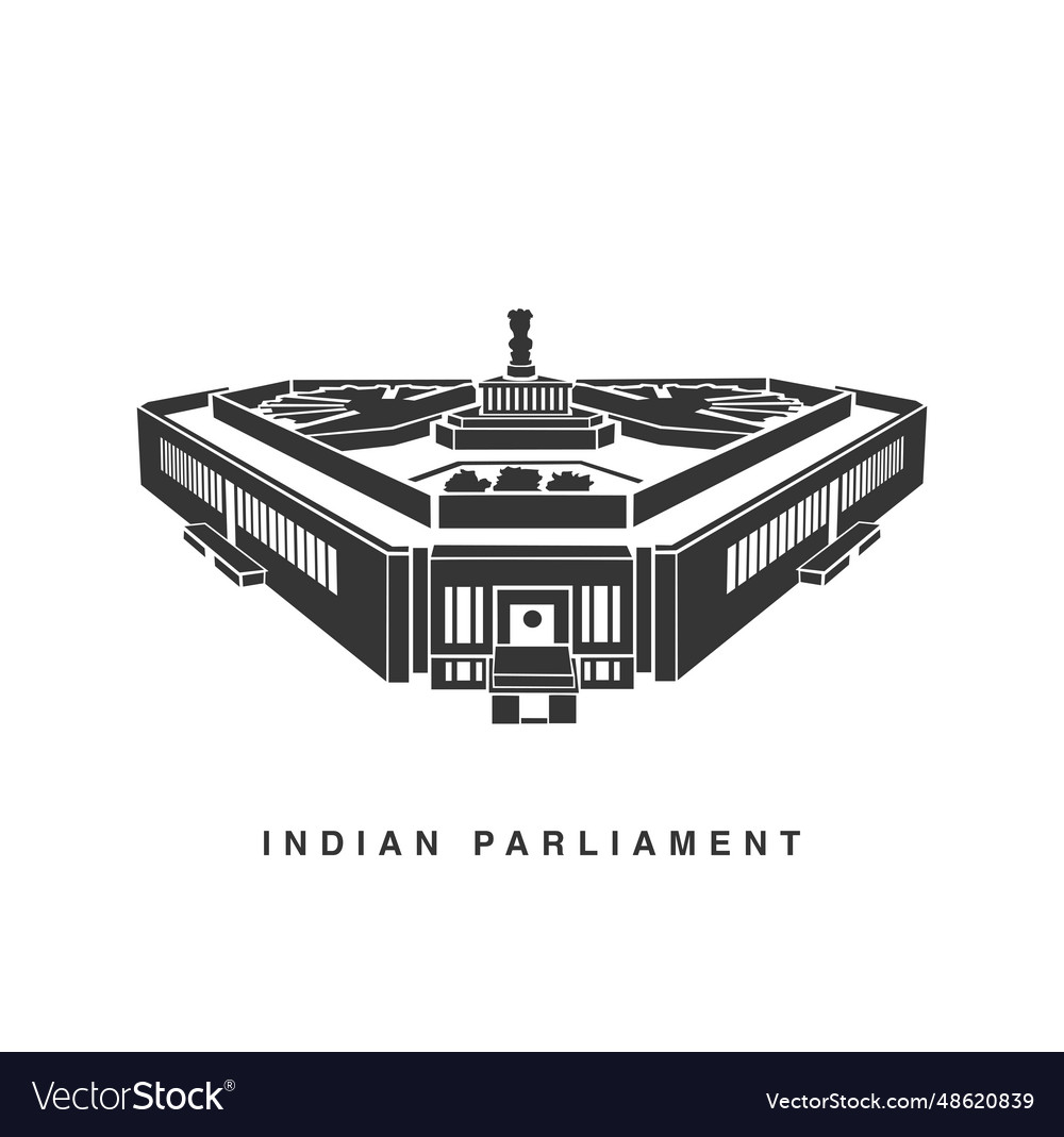 New parliament of india building sign Royalty Free Vector New parliament of india building sign Royalty Free Vector