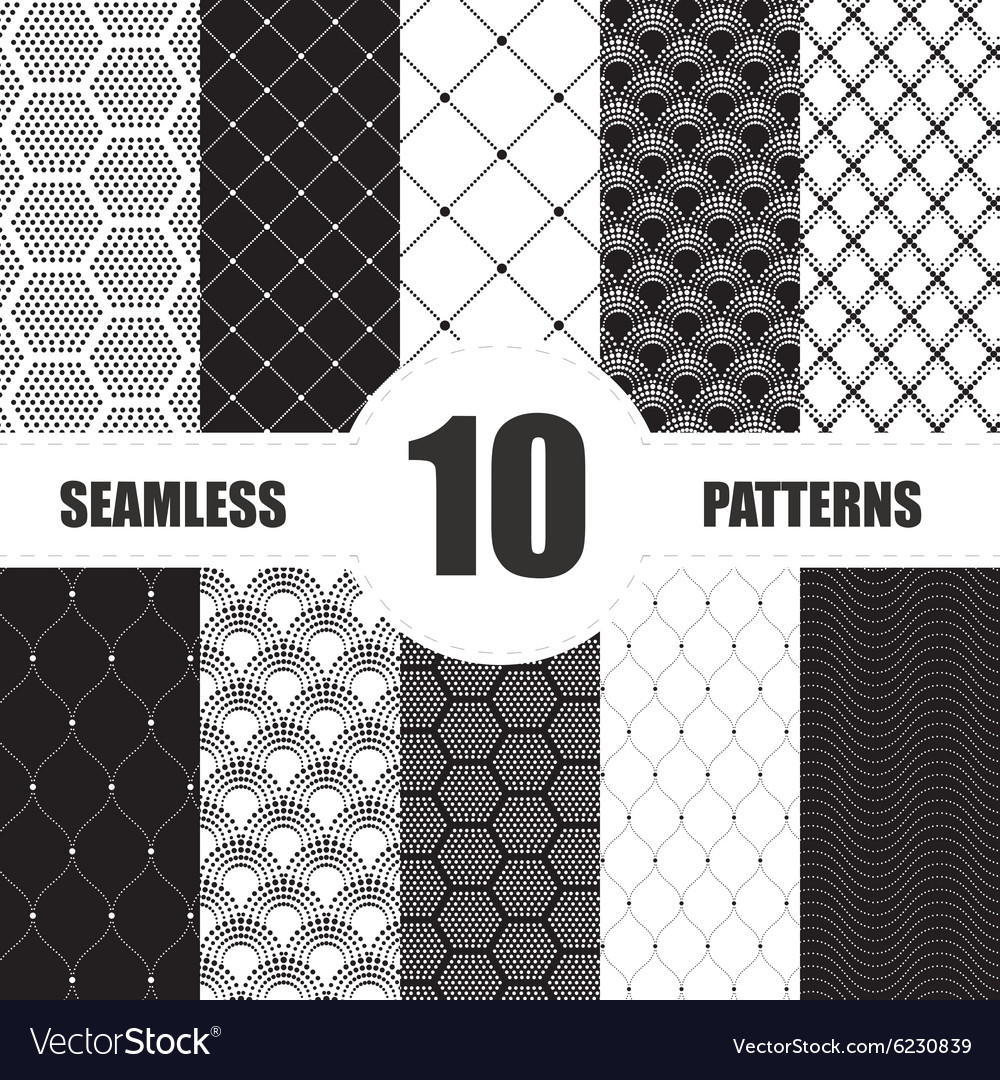 Pattern dots collection geometric set Royalty Free Vector