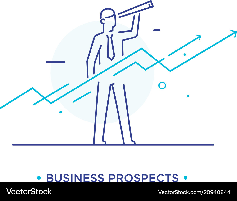 Businessman with telescope looking to future Vector Image