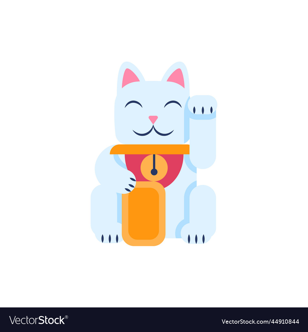 Cartoon color japanese toy maneki neko Royalty Free Vector