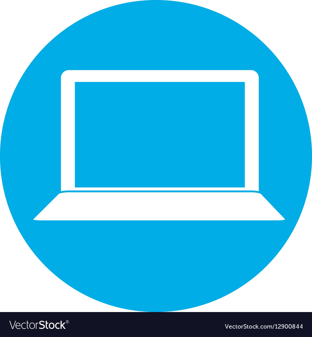 Computer frontview icon image Royalty Free Vector Image
