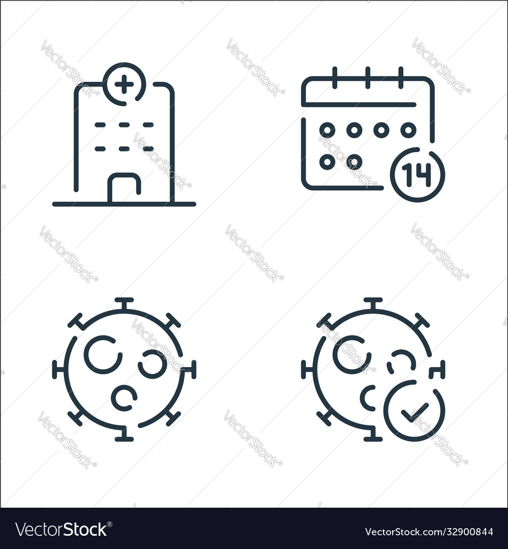 Coronavirus line icons linear set quality line Vector Image
