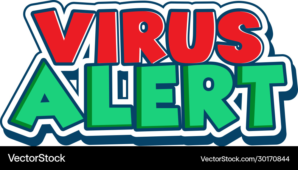 Font design for word virus alert on white Vector Image