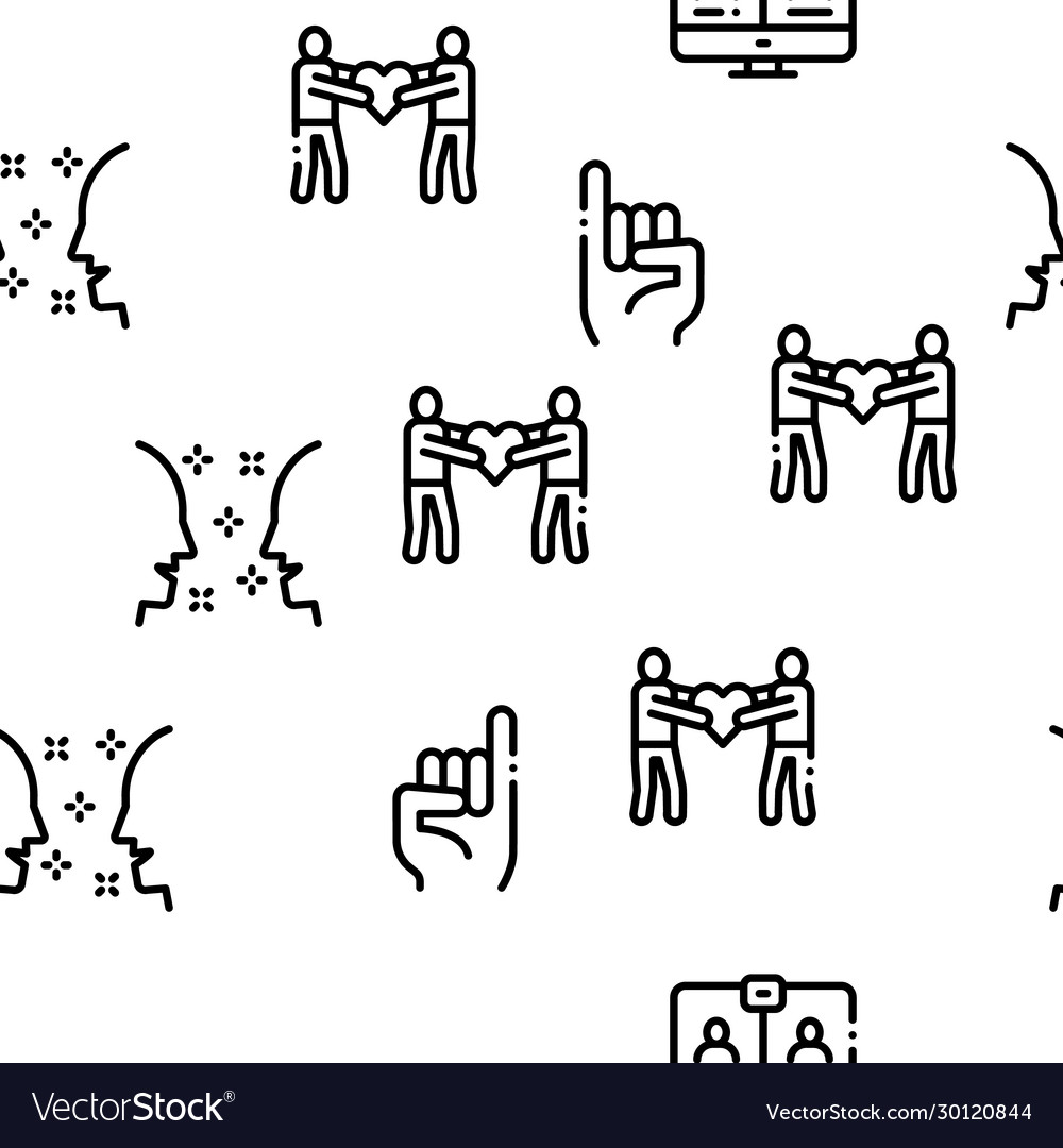 Friendship relation seamless pattern Royalty Free Vector