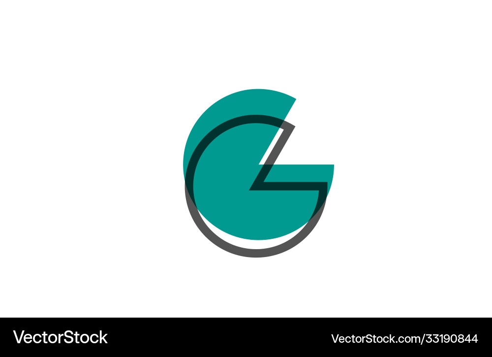 Green black g line alphabet letter logo icon Vector Image